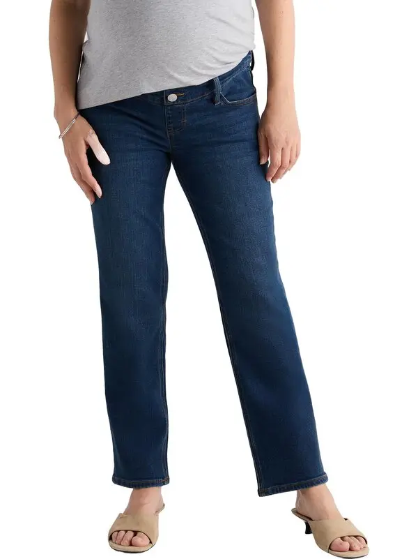 Quince Lila Stretch Maternity Straight Leg Jeans - Midnight Blue