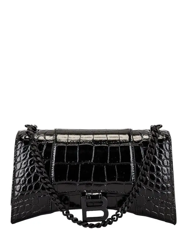 Balenciaga Xs Hourglass Chain Bag - Black