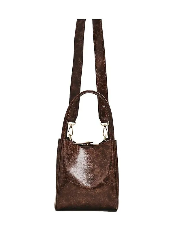 Anthropologie Hollace Waxed Tote - Chocolate