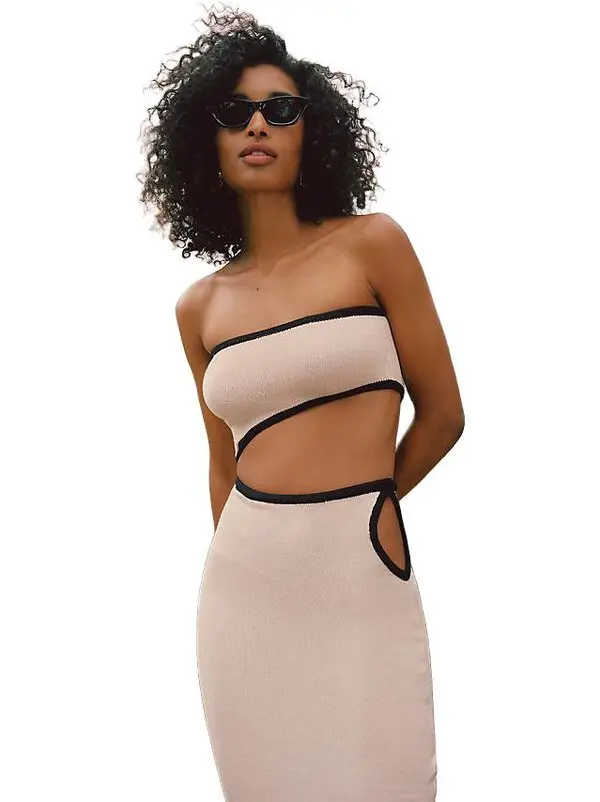 HONEST THE LABEL Nahla Cutout Midi Dress - White