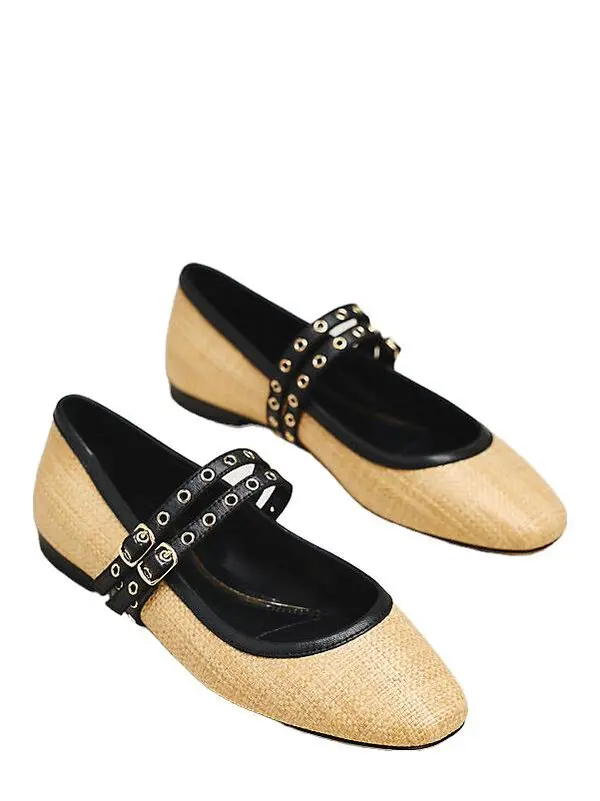 Paige Jackson Raffia Mary Janes - Natural