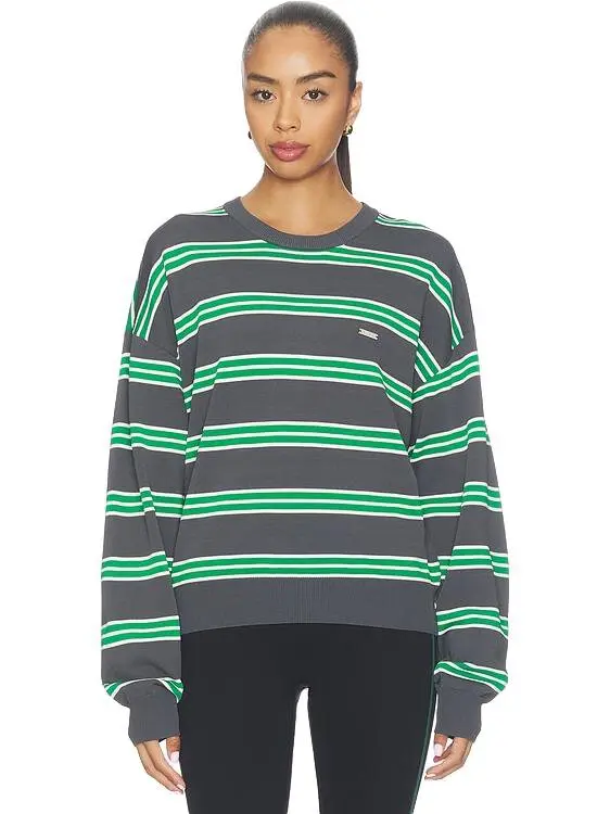 P.E Nation Retreat Stripe Pullover Sweater - Iron Stripe