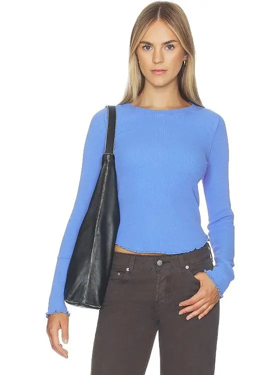 Free People X We The Free Easy Does It Long Sleeve Tee - Azure Blue