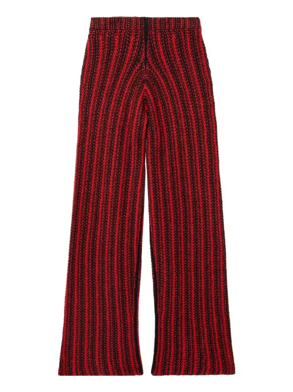 THE ELDER STATESMAN Striped Loose-fit Trousers - Red