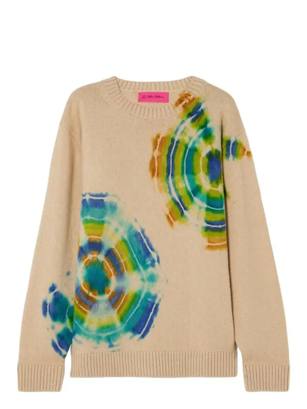 THE ELDER STATESMAN Tie & Dye Wool Sweater - Off White