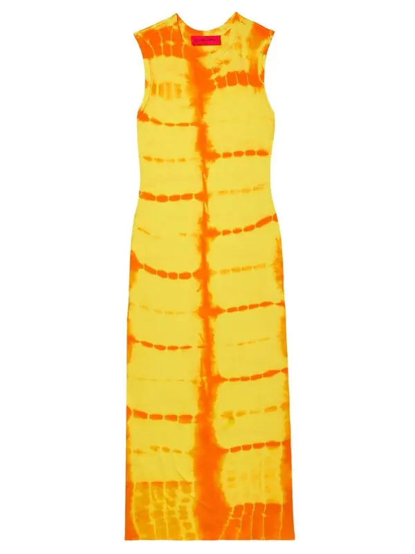 THE ELDER STATESMAN Tie-dye Midi Dress - Yellow