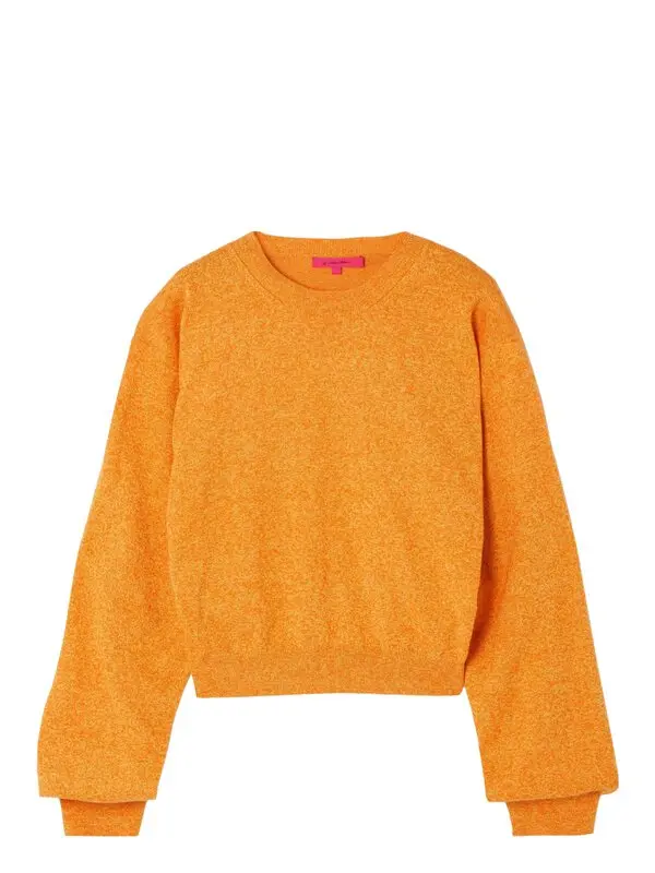 THE ELDER STATESMAN Fine Knit Long Sleeve Sweater - Orange