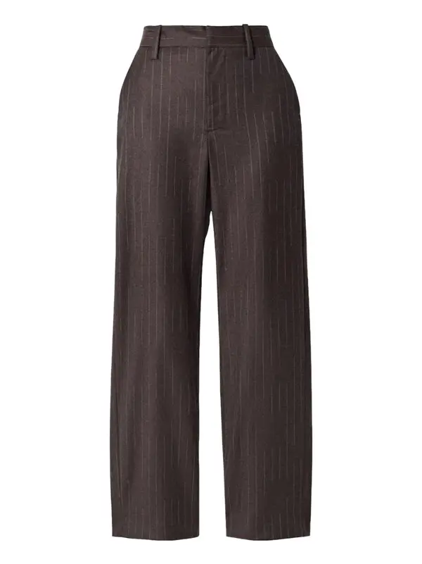 THE ELDER STATESMAN Striped Tailored Trousers - Brown