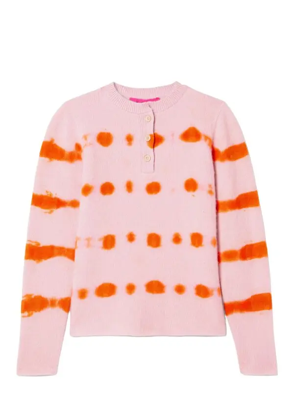 THE ELDER STATESMAN Tie-dye Brushed Cashmere Sweater - Pink