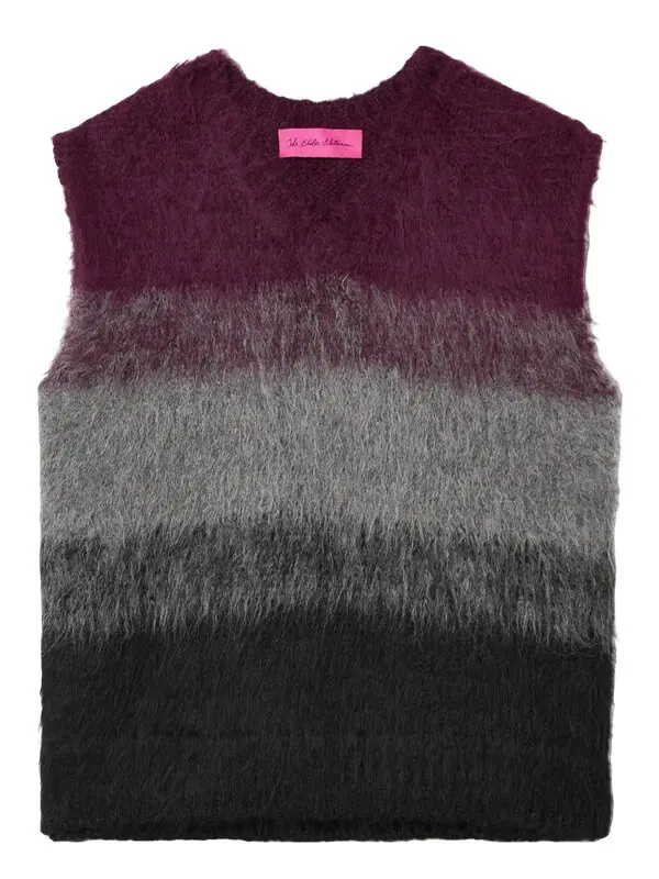 THE ELDER STATESMAN Gradient Brushed Alpaca Blend Vest - Black