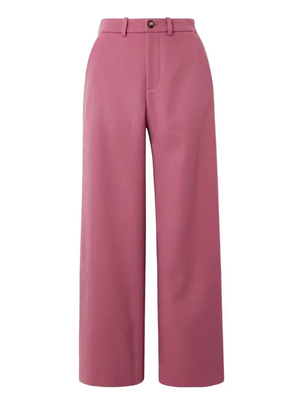 THE ELDER STATESMAN Blend Mid-rise Straight-leg Trousers - Pink