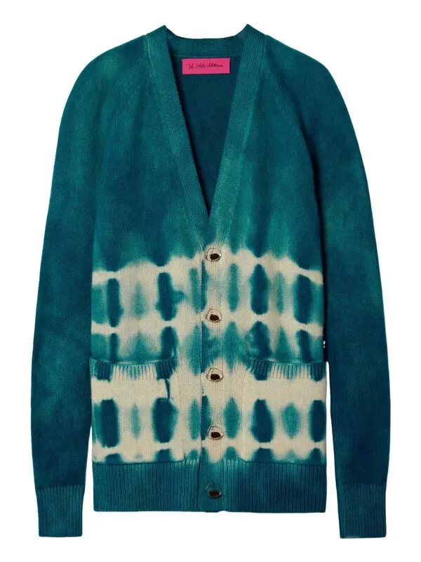 THE ELDER STATESMAN Tie-dye Cashmere Cardigan - Blue