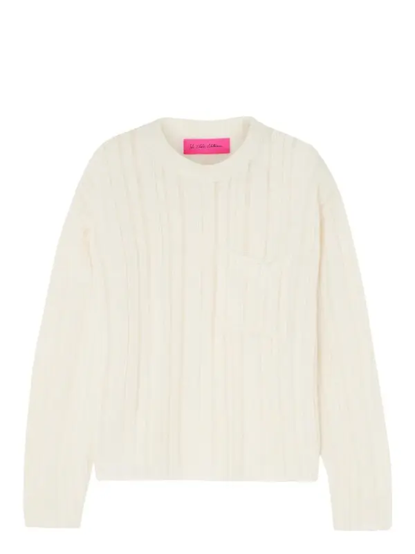 THE ELDER STATESMAN Ribbed Cashmere And Cotton-blend Sweater - White