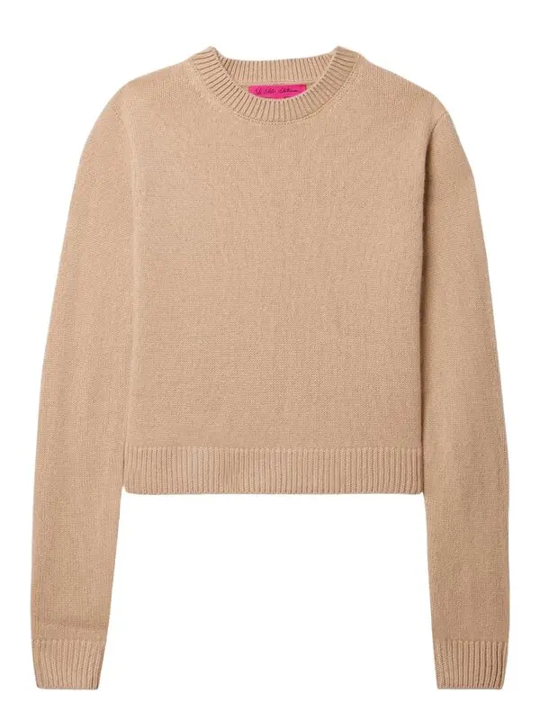 THE ELDER STATESMAN Cropped Cashmere Sweater - Nude