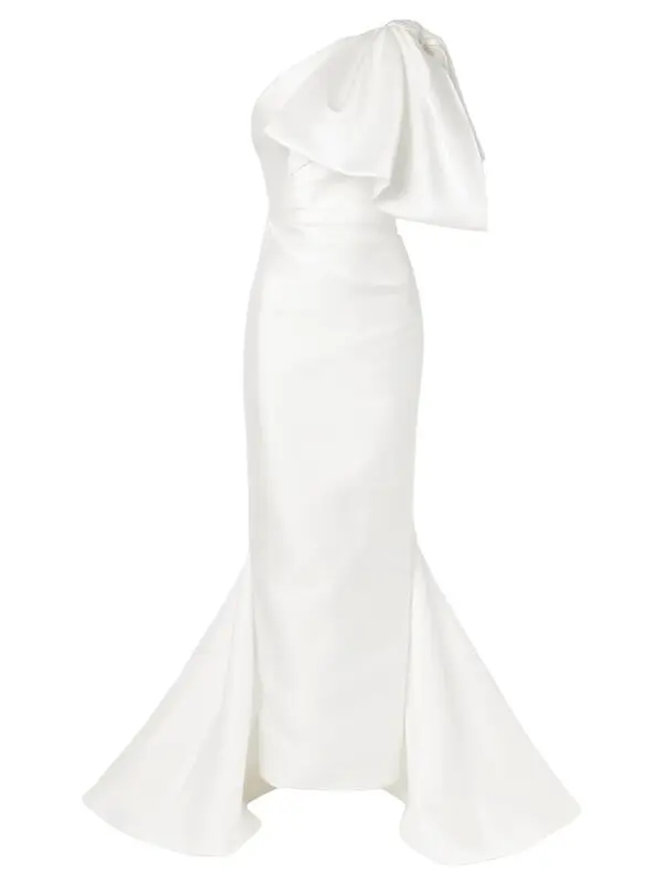 Solace Priya One-shoulder Gown With Bow Detail - No