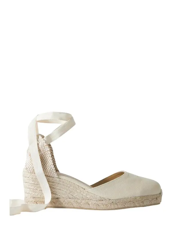 CastaÑer Canvas Wedge Espadrilles With Tie Fastening - No