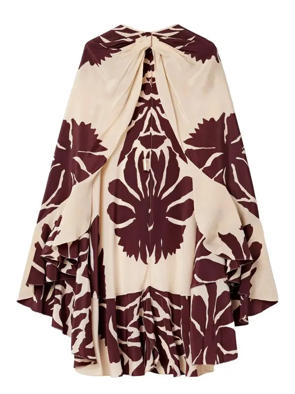 Johanna Ortiz Printed Silk Crepe De Chine Cape - No