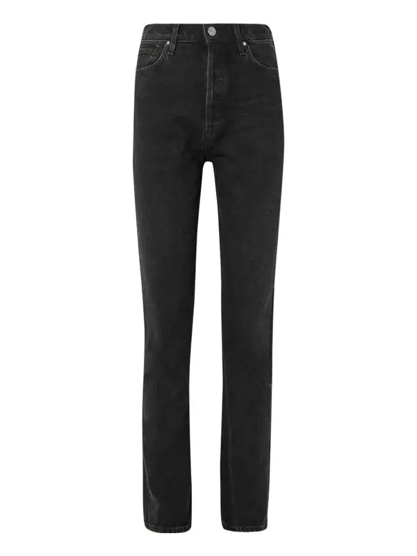 GOLDSIGN High-waisted Slim-leg Jeans - Black