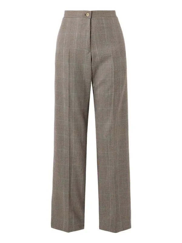 Giuliva Heritage Plaid High-waisted Straight-leg Trousers - No
