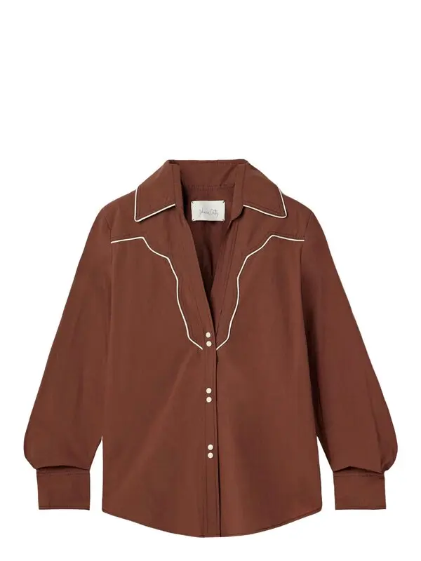 Johanna Ortiz Cotton-poplin Shirt With Curved Hem - No