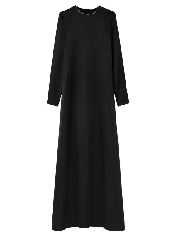 Adam Lippes Satin Maxi Dress - Black