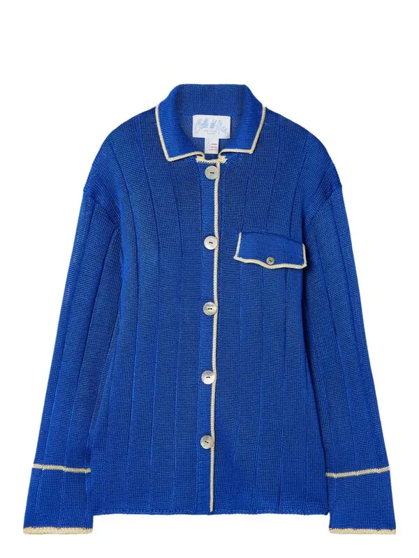 Calle Del Mar Ribbed Knit Shirt - Blue