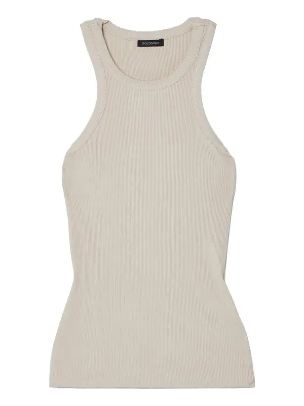 GOLDSIGN Ribbed Slim Fit Tank Top - Nude