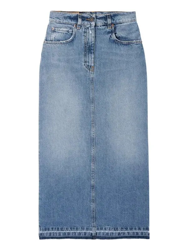 FORTELA Vintage Denim Midi Skirt - Blue