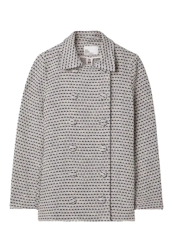 Lisa Marie Fernandez Striped Three-quarter Sleeve Outerwear - Gray
