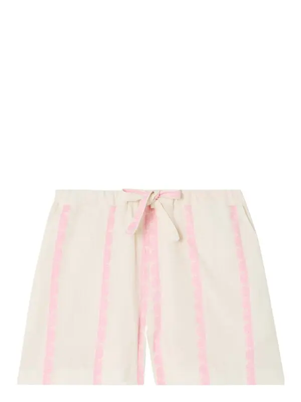 LEMLEM Striped Drawstring Waist Shorts - White