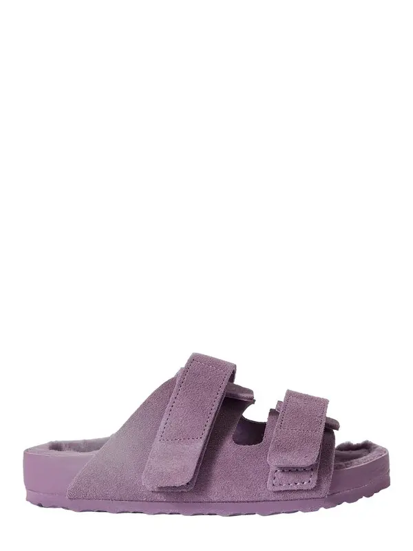 BIRKENSTOCK Shearling-lined Suede Sandals - No