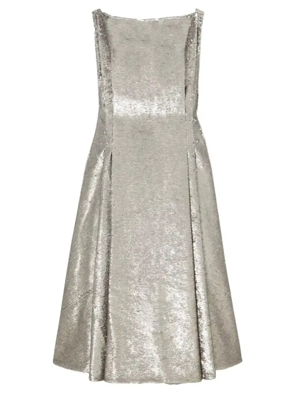 EMILIA WICKSTEAD Sequin Satin Dress - Gray