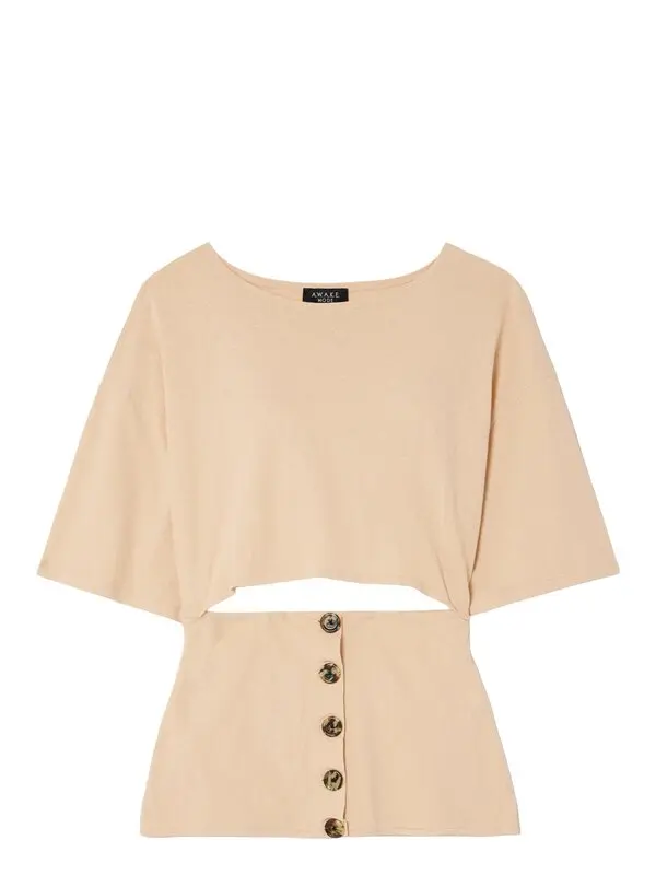 A.W.A.K.E. Mode Cotton T-shirt - Nude