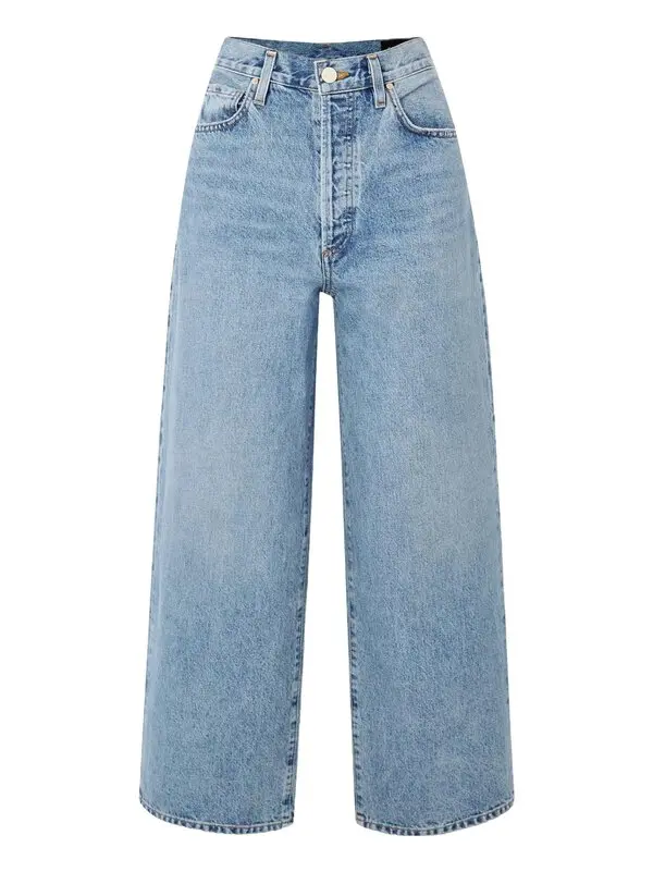 GOLDSIGN The Storey Cropped High-rise Wide-leg Jeans - No