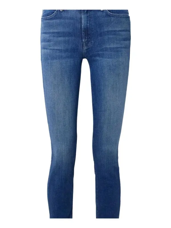 MOTHER Slim Fit Jeans With Worn-wash Finish - Blue