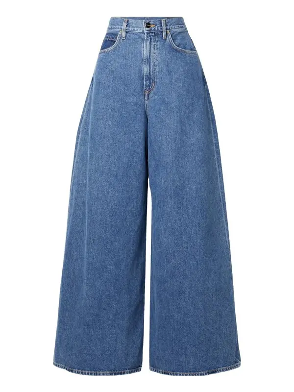 GOLDSIGN High-waisted Wide-leg Jeans - Blue