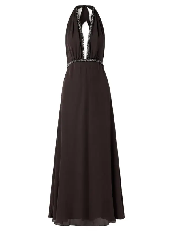 Johanna Ortiz Halterneck Maxi Dress - Black