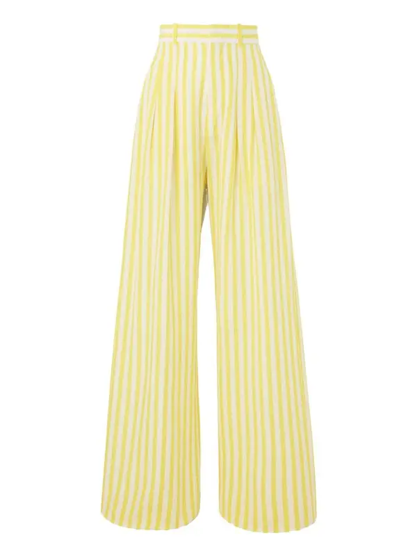 PETAR PETROV High-waisted Silk Wide-leg Trousers - Yellow