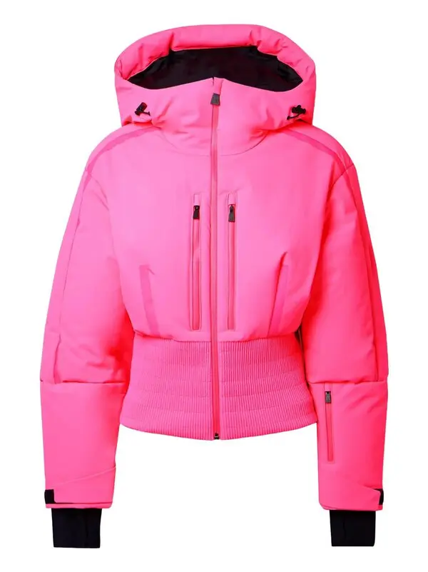 Aztech Mountain Hooded Down Ski Jacket With Ribbed Trim And Zipped Pockets - No