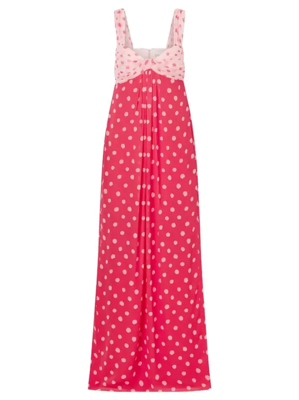 Saloni Polka Dot Maxi Dress - Red