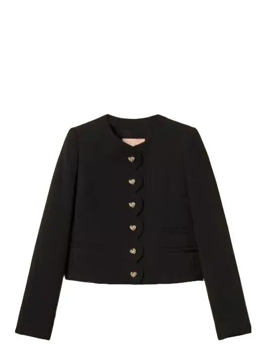 TWINSET Crêpe Jacket With Heart Buttons - Black