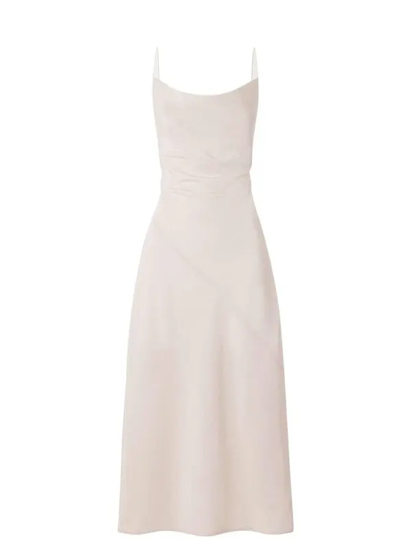 Calvin Klein Crepe De Chine Midi Dress - White