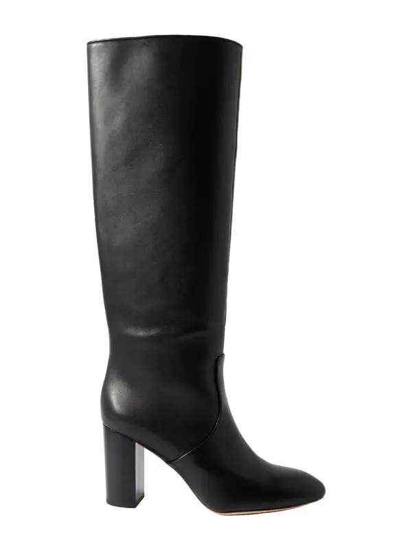 LOEFFLER RANDALL Solid Leather Knee-high Boots - Black