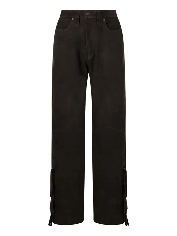 Ralph Lauren Tie Detailed Suede Wide-leg Pants - No