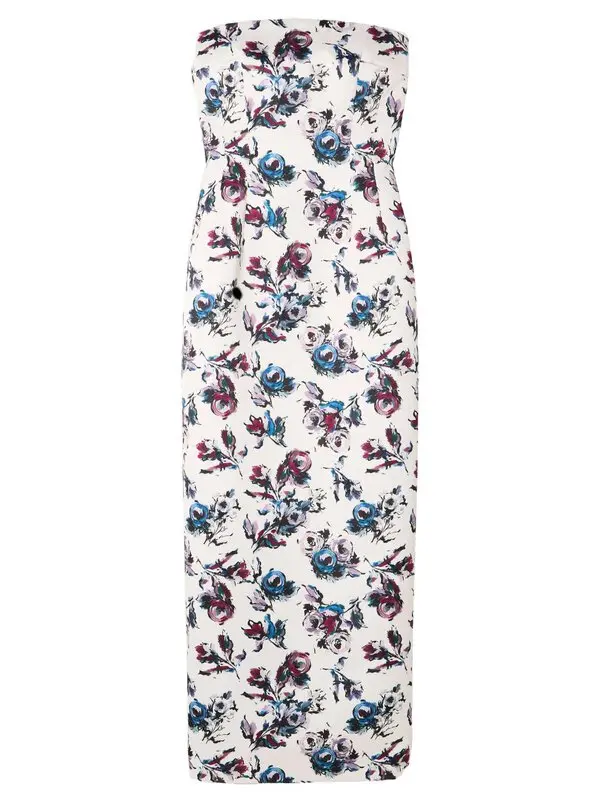 EMILIA WICKSTEAD Strapless Floral-print Midi Dress - No