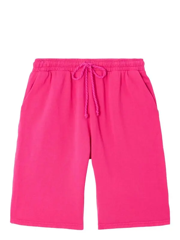 THE ELDER STATESMAN Cotton And Cashmere-blend Drawstring Shorts - Pink