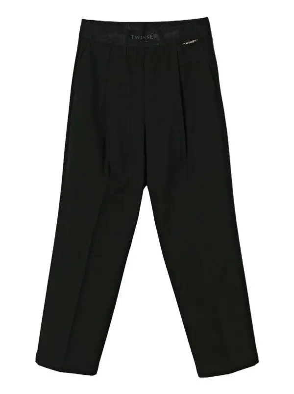 TWINSET High-waisted Casual Pants With Belt Loops And Side Pockets - Black