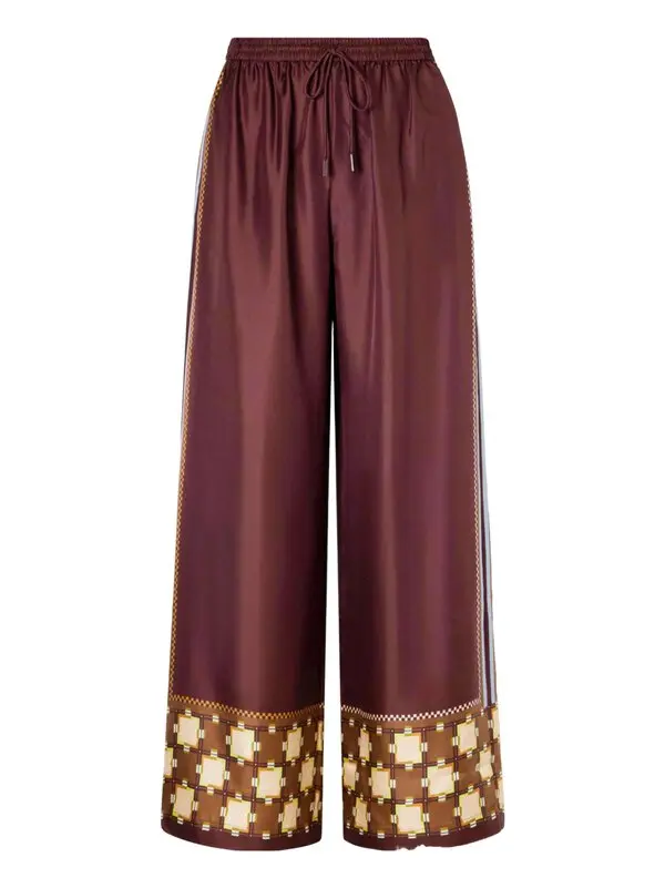 ALEMAIS Wilson Silk-twill Wide-leg Pants - Red