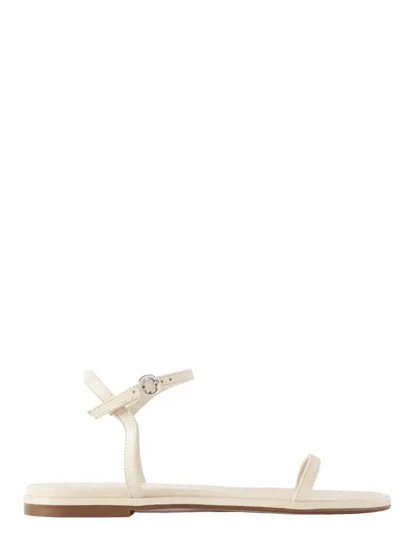 AeydĒ Solid Color Leather Sandals - Nude