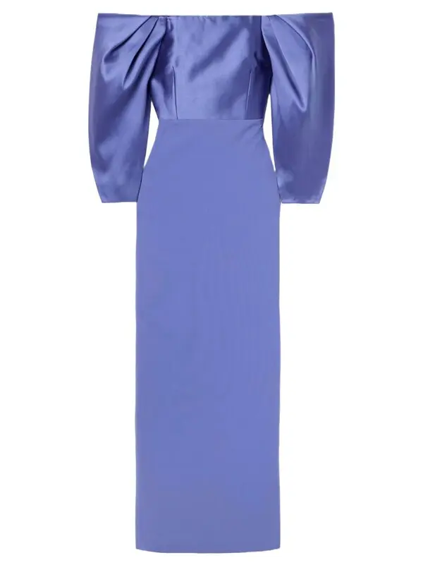 Solace Off-the-shoulder Straight-fit Gown - Blue